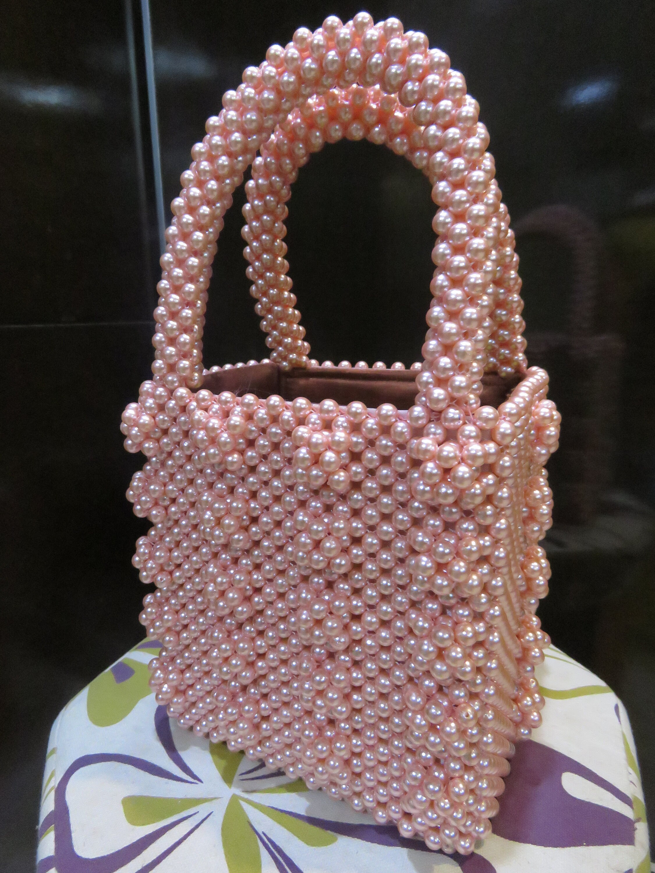 Peach Pearl Beaded Bag - Etsy