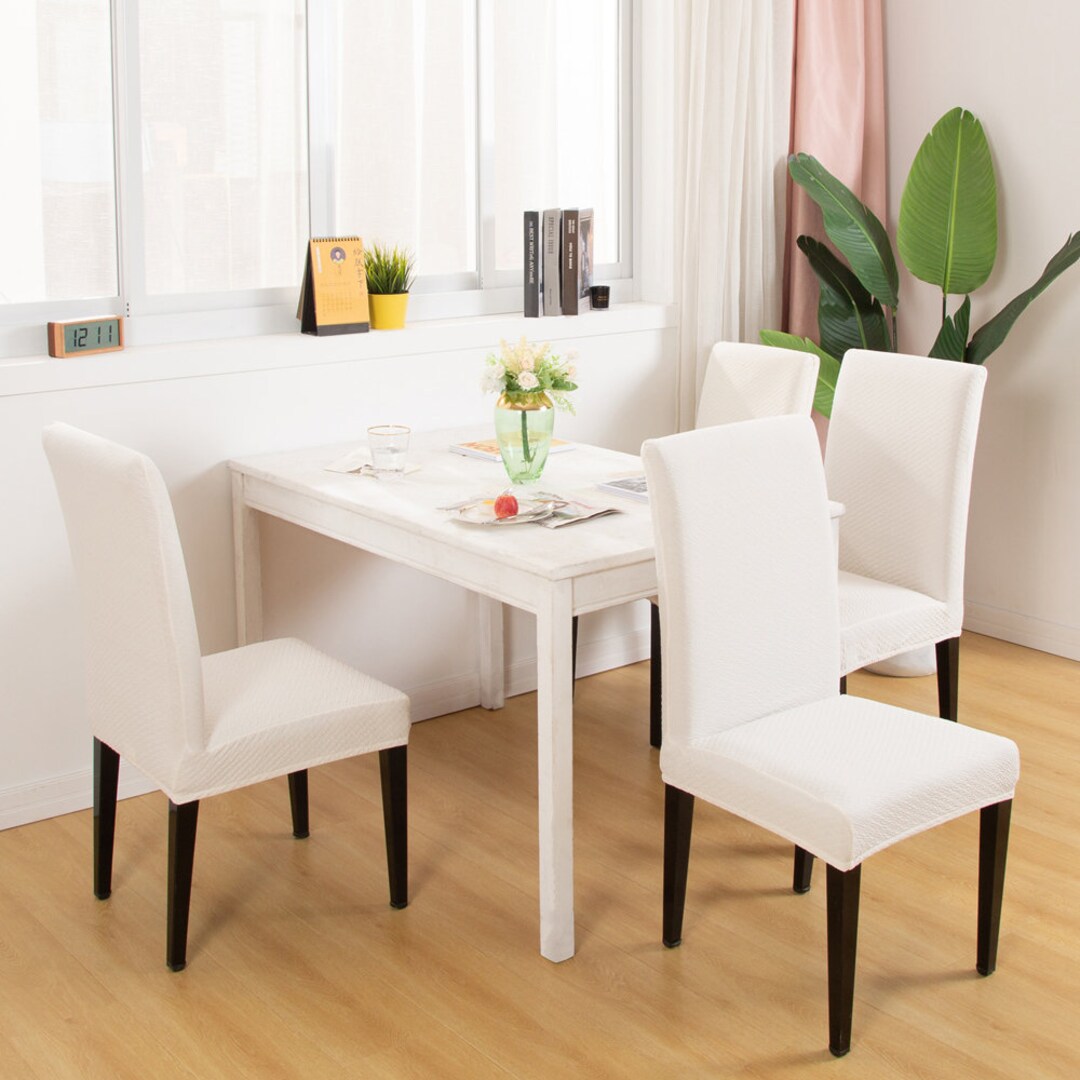 Jacquard Stretchy Universal Dining Chair Slipcovers Kitchen Chair ...