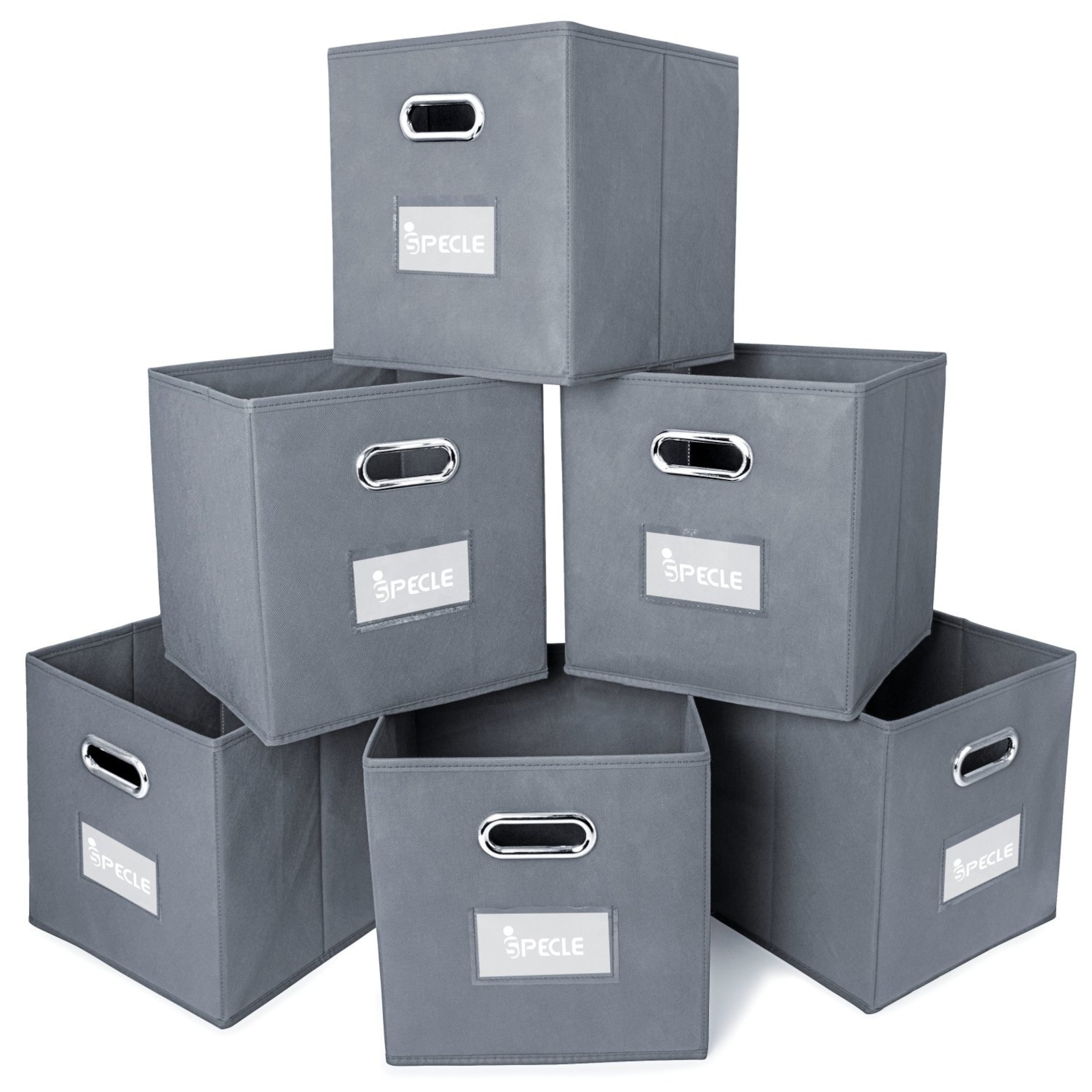 Enova Home Fabric Storage Bins With Metal Handles set of 6 - Etsy