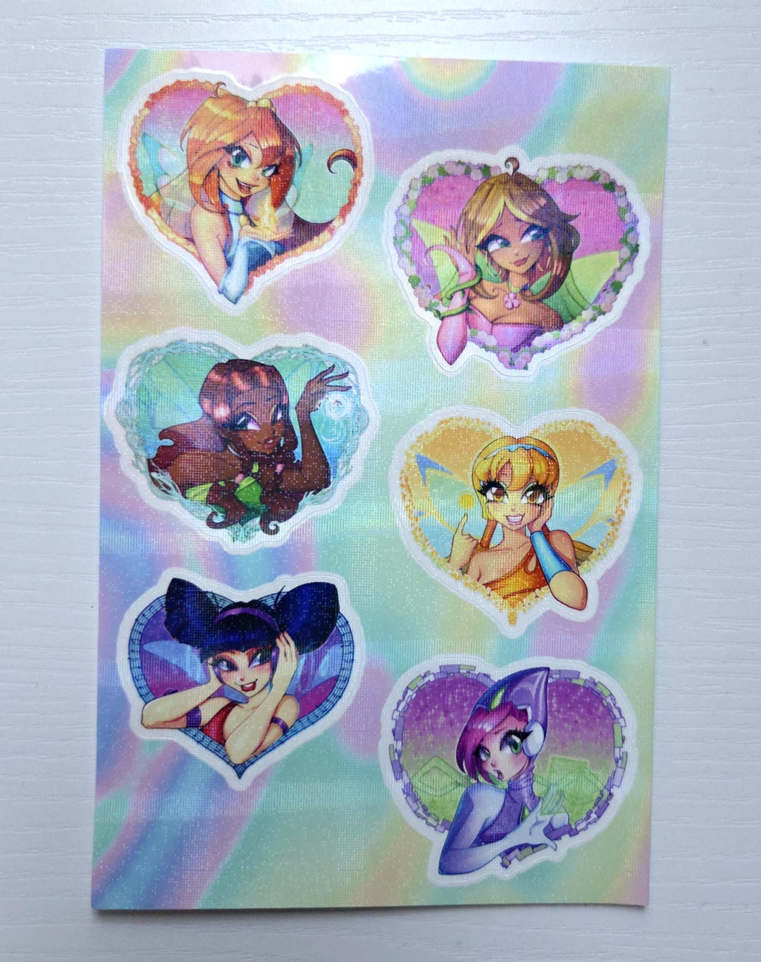 Winx Club | 4x6" Sticker Sheet (6 Stickers) With Rainbow Holographic ...