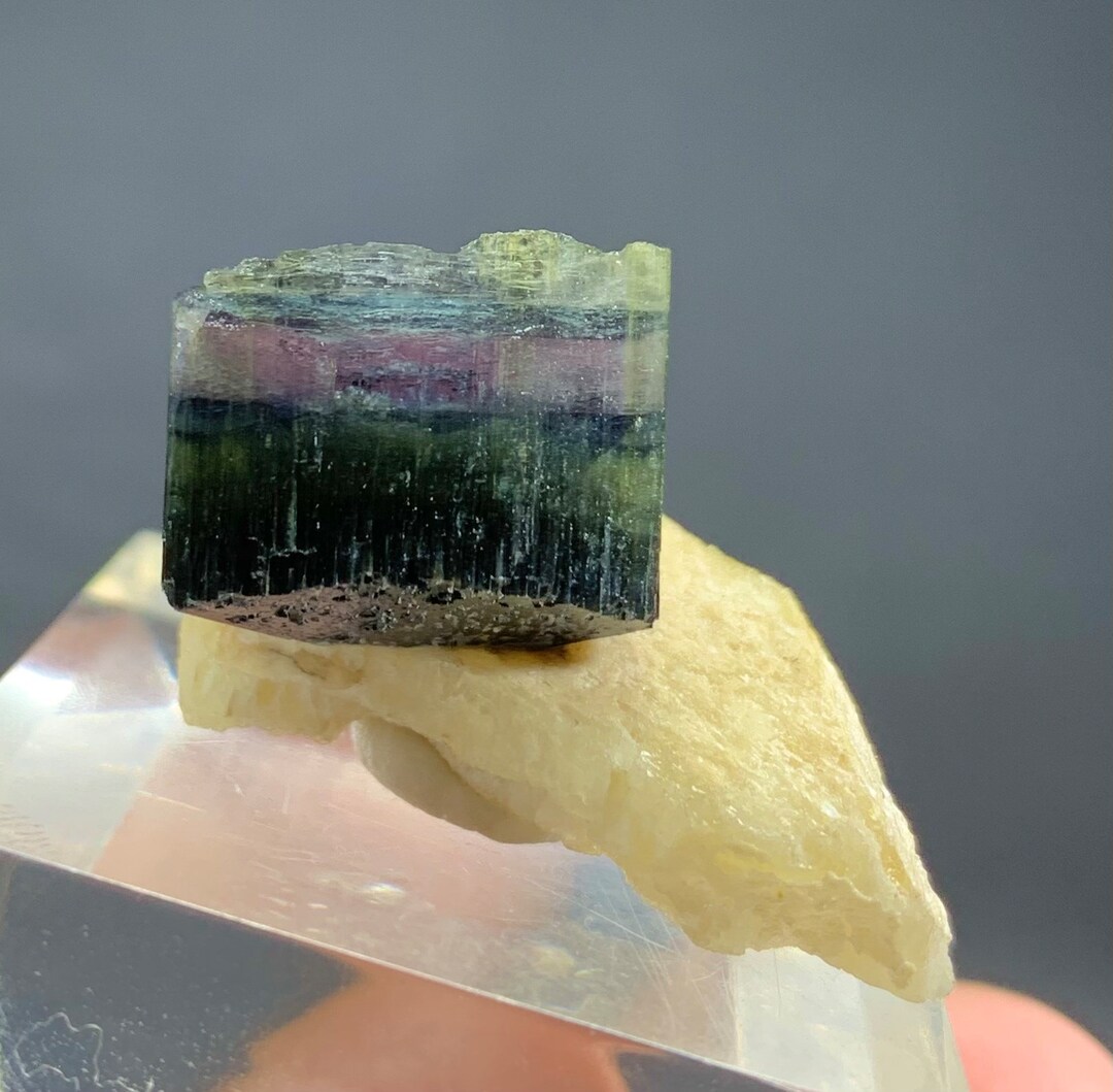 Tri Color Tourmaline Crystal on Matrix - Skardu Pakistan (65 CT) - Etsy