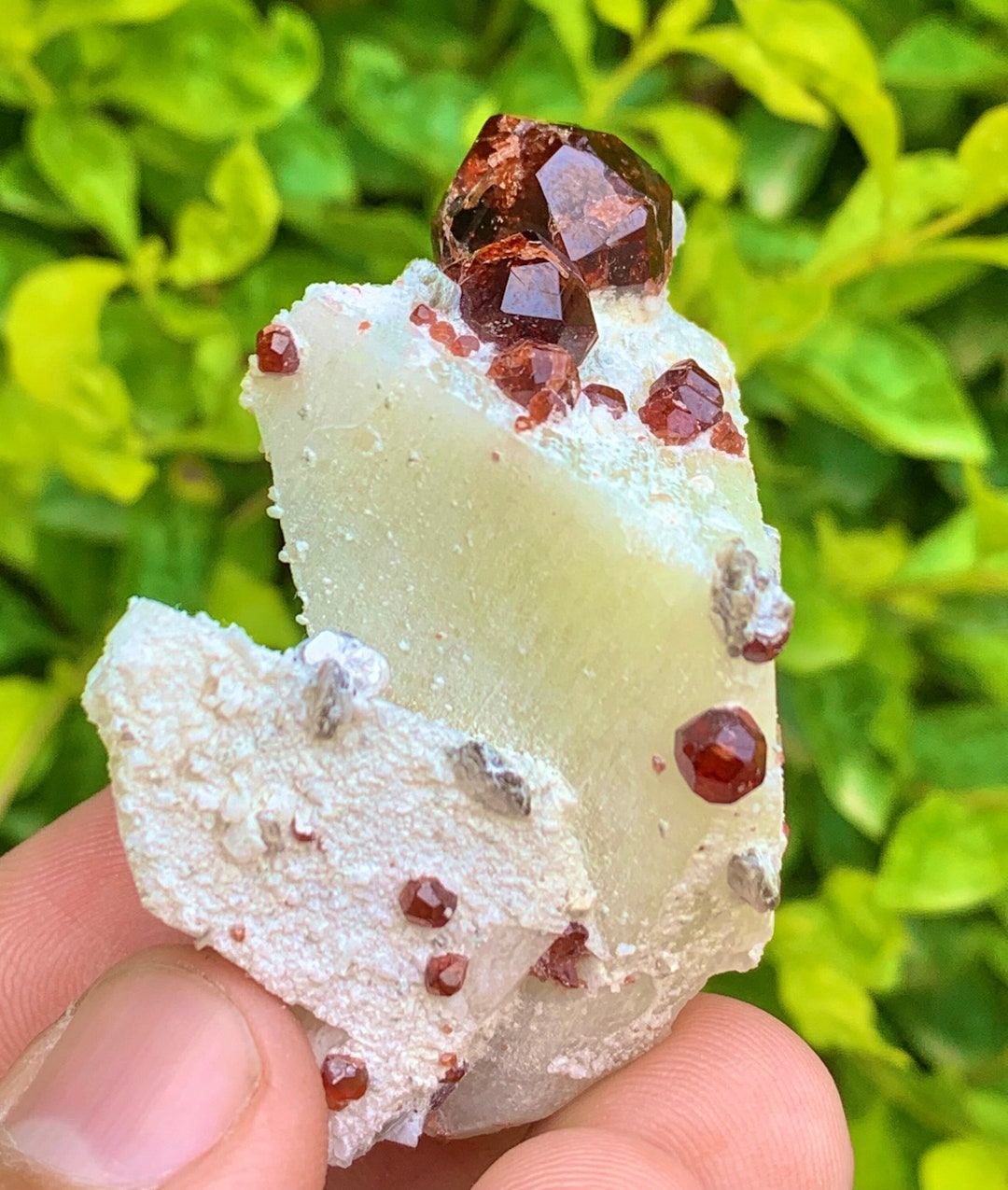 Natural Red Spessartine Garnet Bunch on Feldspar From Skardu Pakistan ...