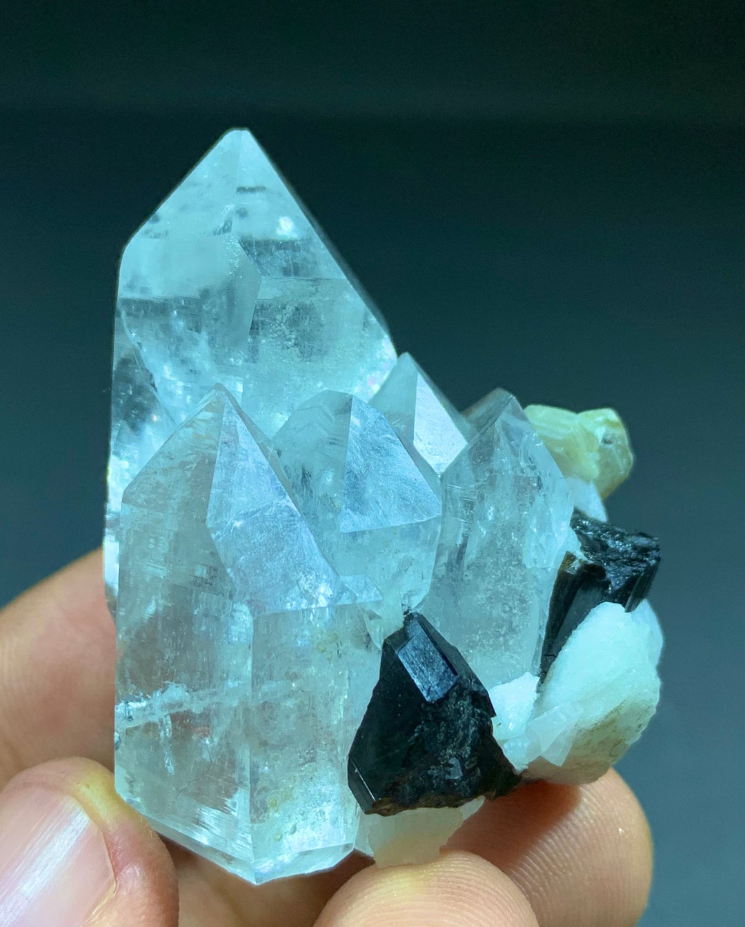 Natural Quartz Crystals Bunch With Black Tourmaline & - Etsy