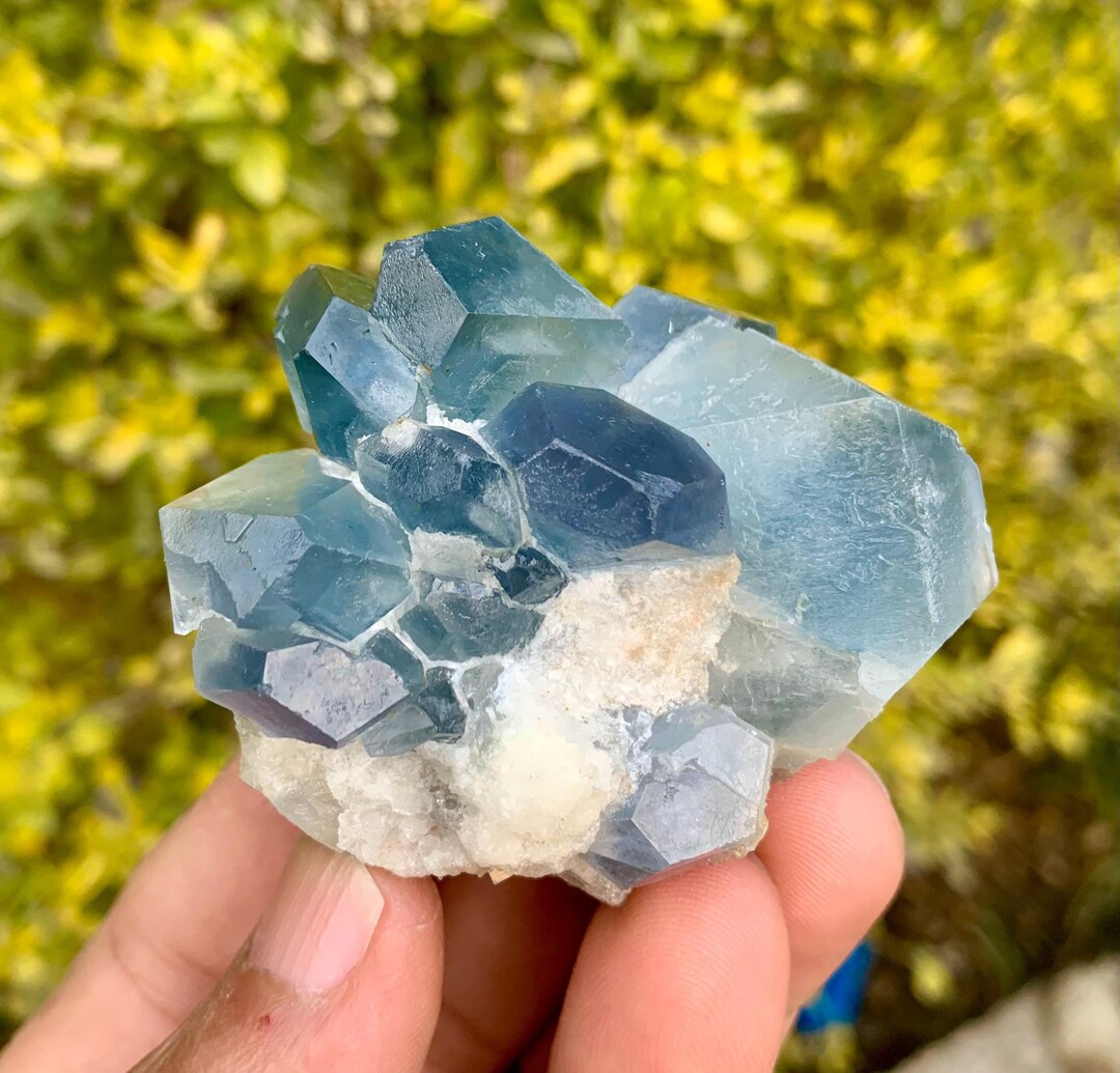 Rare Celestine Crystals Bunch With Calcite From Badakshan Mine ...