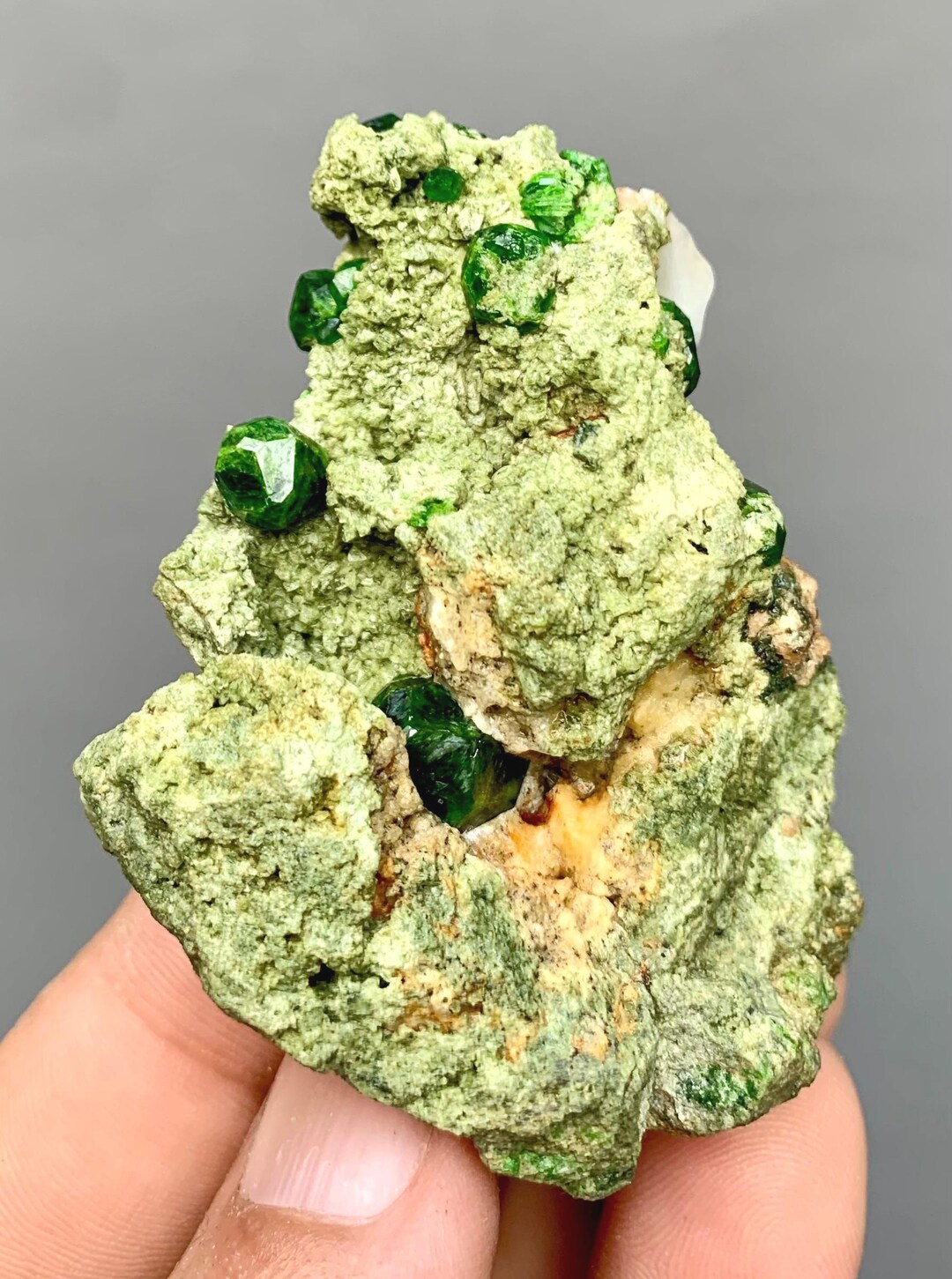 Stunning Rare Demantoid Garnet Crystals Bunch Specimen on Matrix ...