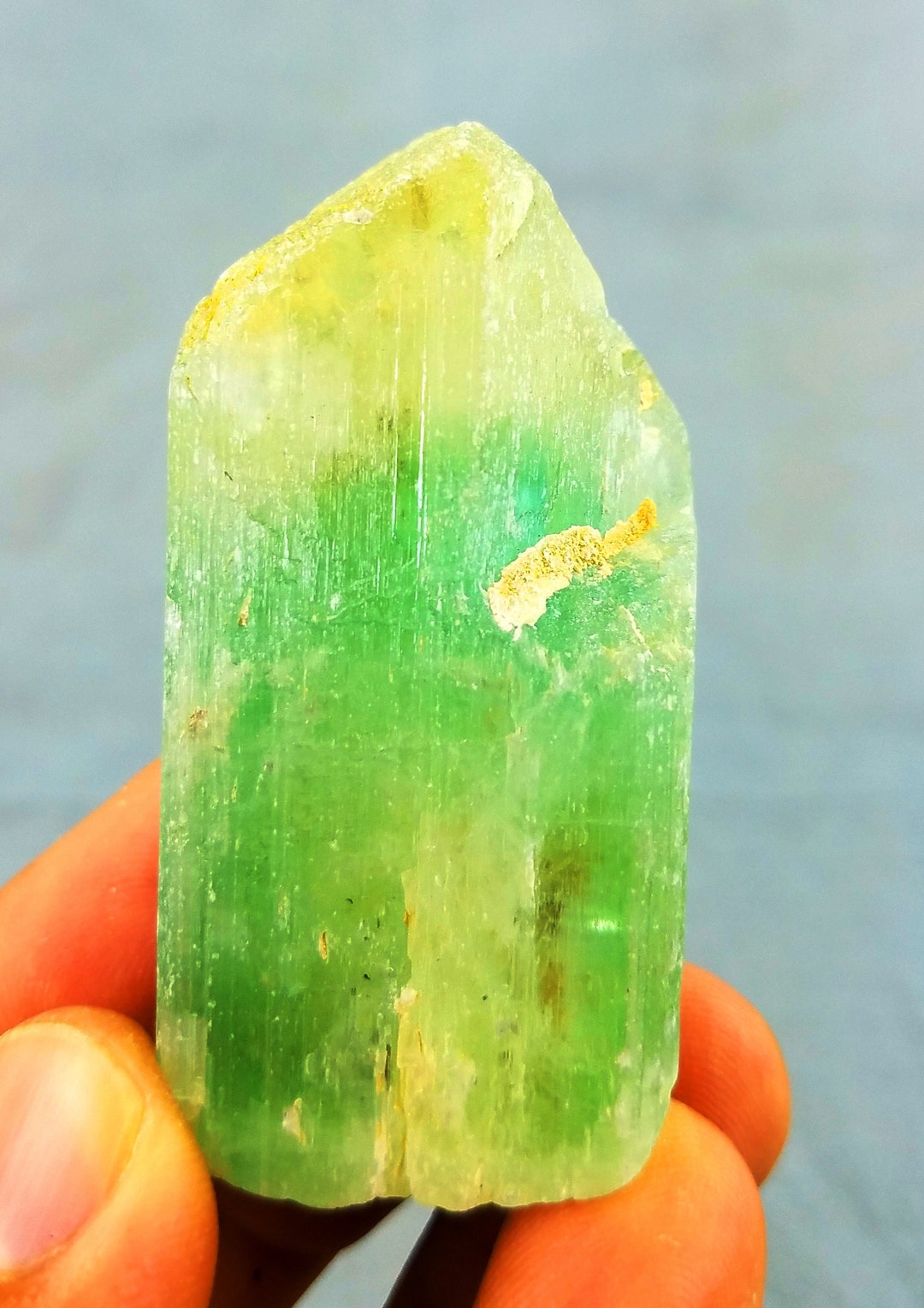 Bi-color Hiddenite Kunzite Crystal, Afghanistan Mineral Specimen (58 X ...