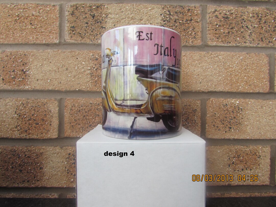 Personalised Ceramic Scooter / Vespa / Lambretta Mugs - Etsy