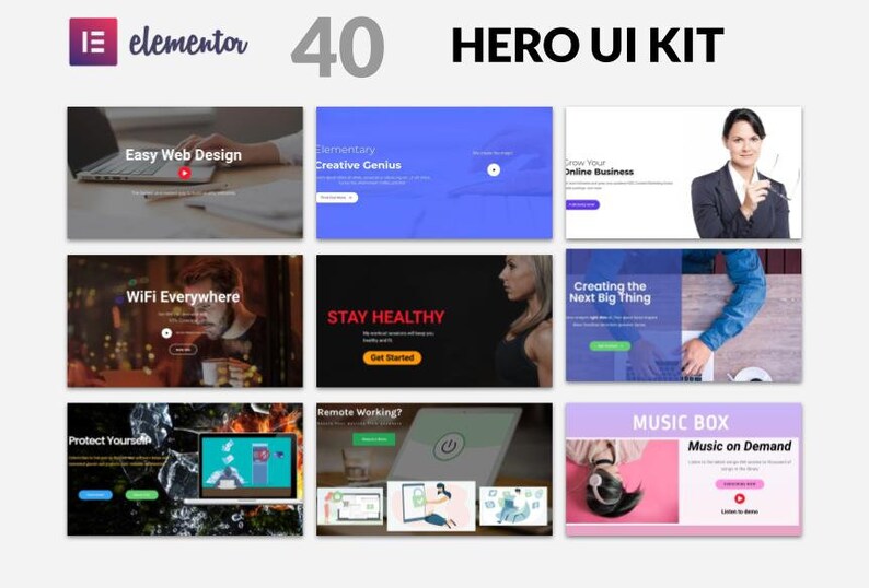 Elementor 40 Hero UI Kit - Etsy