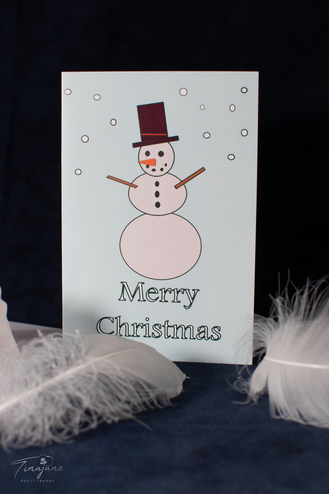 Snowman Christmas Card Inkscape Graphic Design, Blank Inside - Etsy ...