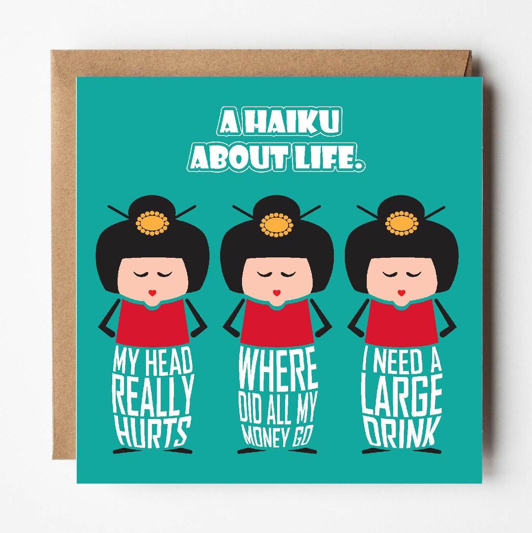 Funny Cute Card About Life | for Her | Funny Haiku Poem | Funny ...