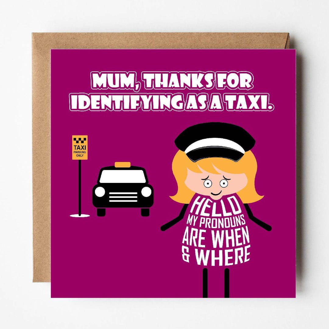Funny Mum Birthday Card: Mum Taxi Design - Mother's Day - Etsy