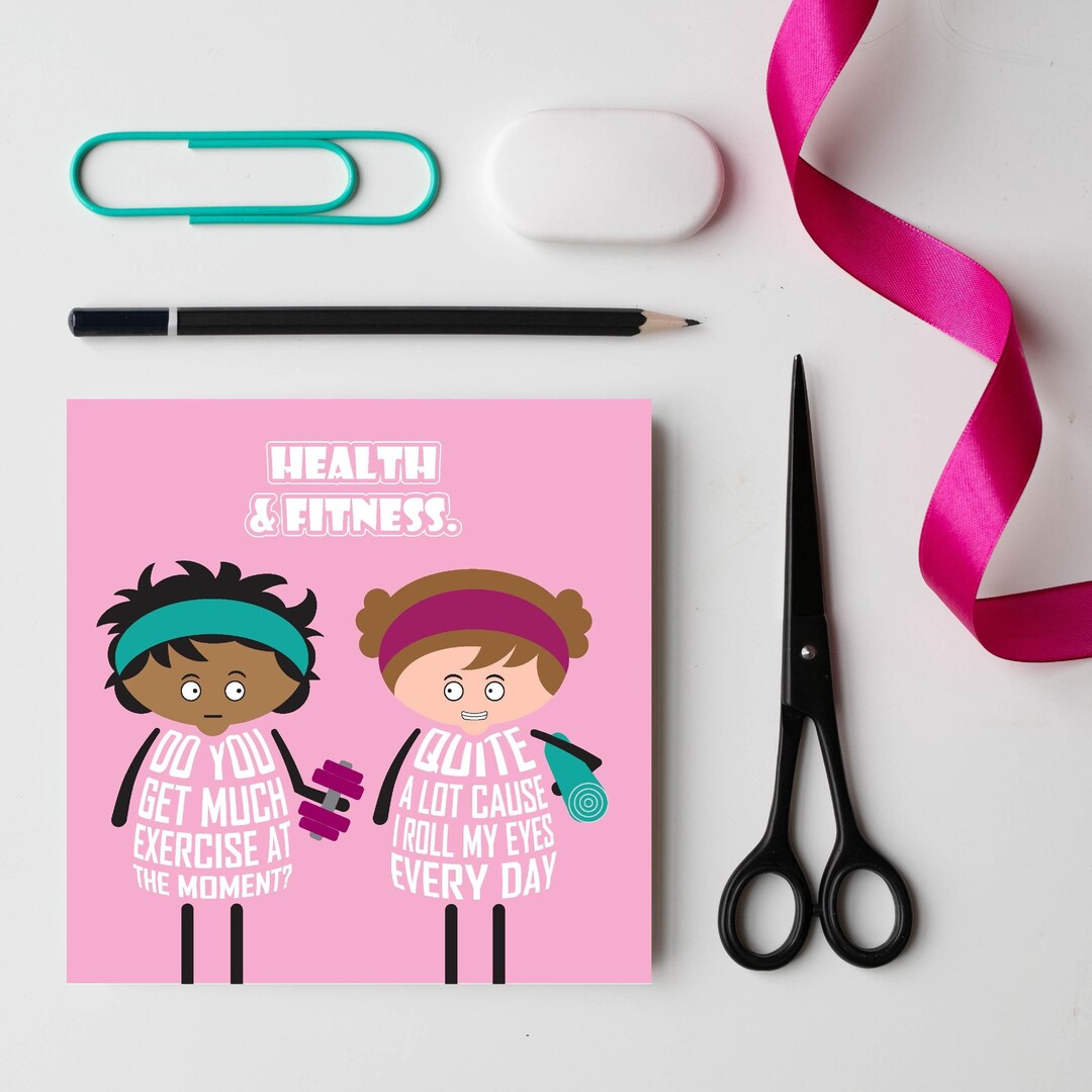 Funny and Cute Any Occasion Card for Her Gym Humour Health & Fitness ...