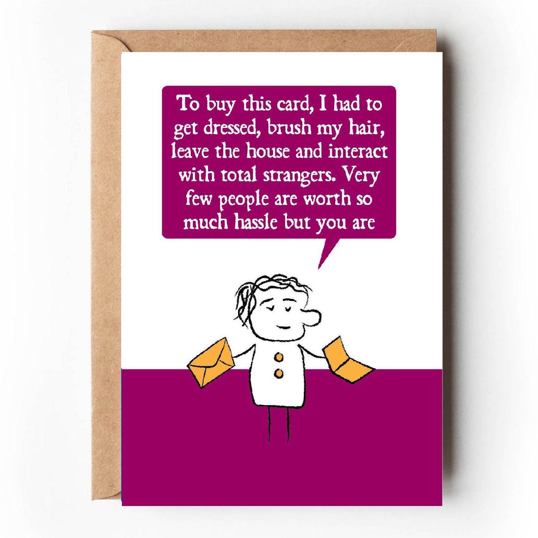 Funny Introvert Birthday Card: Quirky Friendship, Love, Thinking of You ...