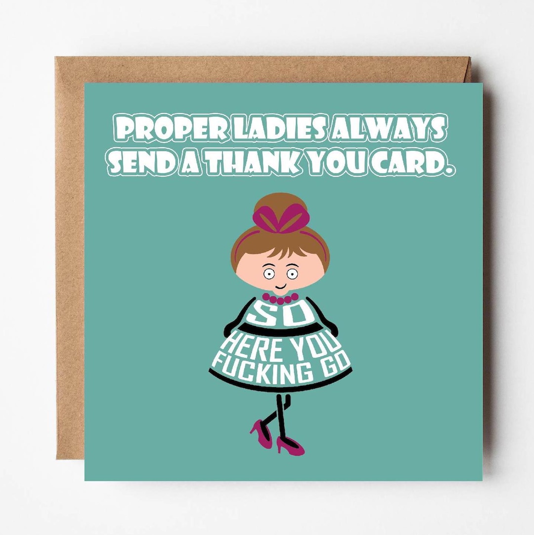 Funny Sweary Thank You Card: Cheeky Proper Ladies Design - Etsy UK