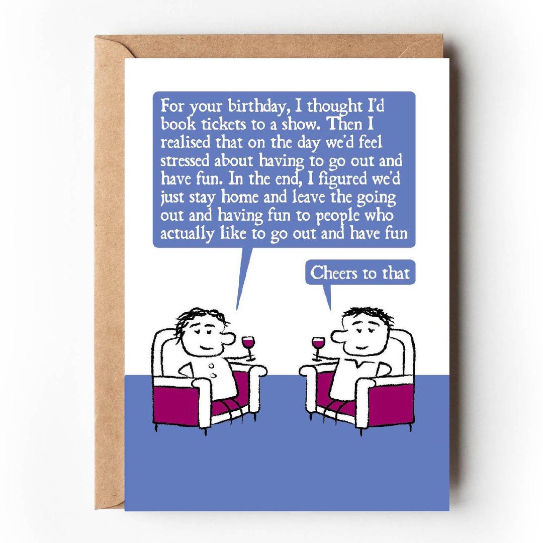 Funny Birthday Card for Partner Introvert Birthday Plans Show Tickets ...