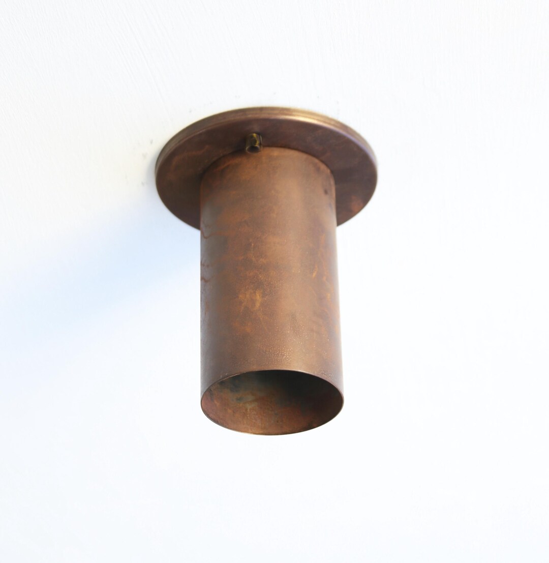 Rusted Flush Mount Ceiling Light, Rusted Ceiling Light, Industrial ...