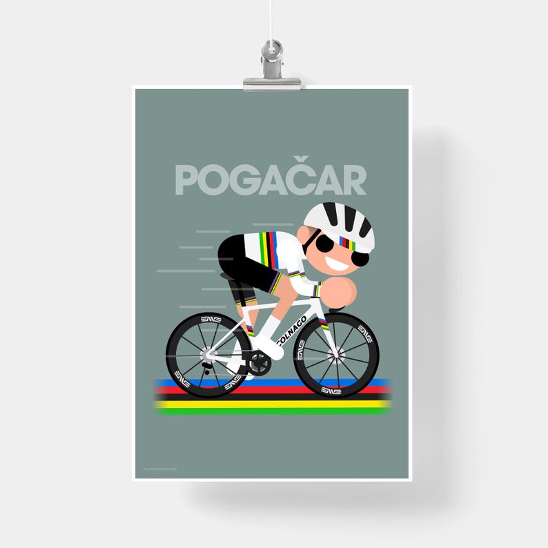 Tadej Pogacar World Champion Giclée Print - Etsy
