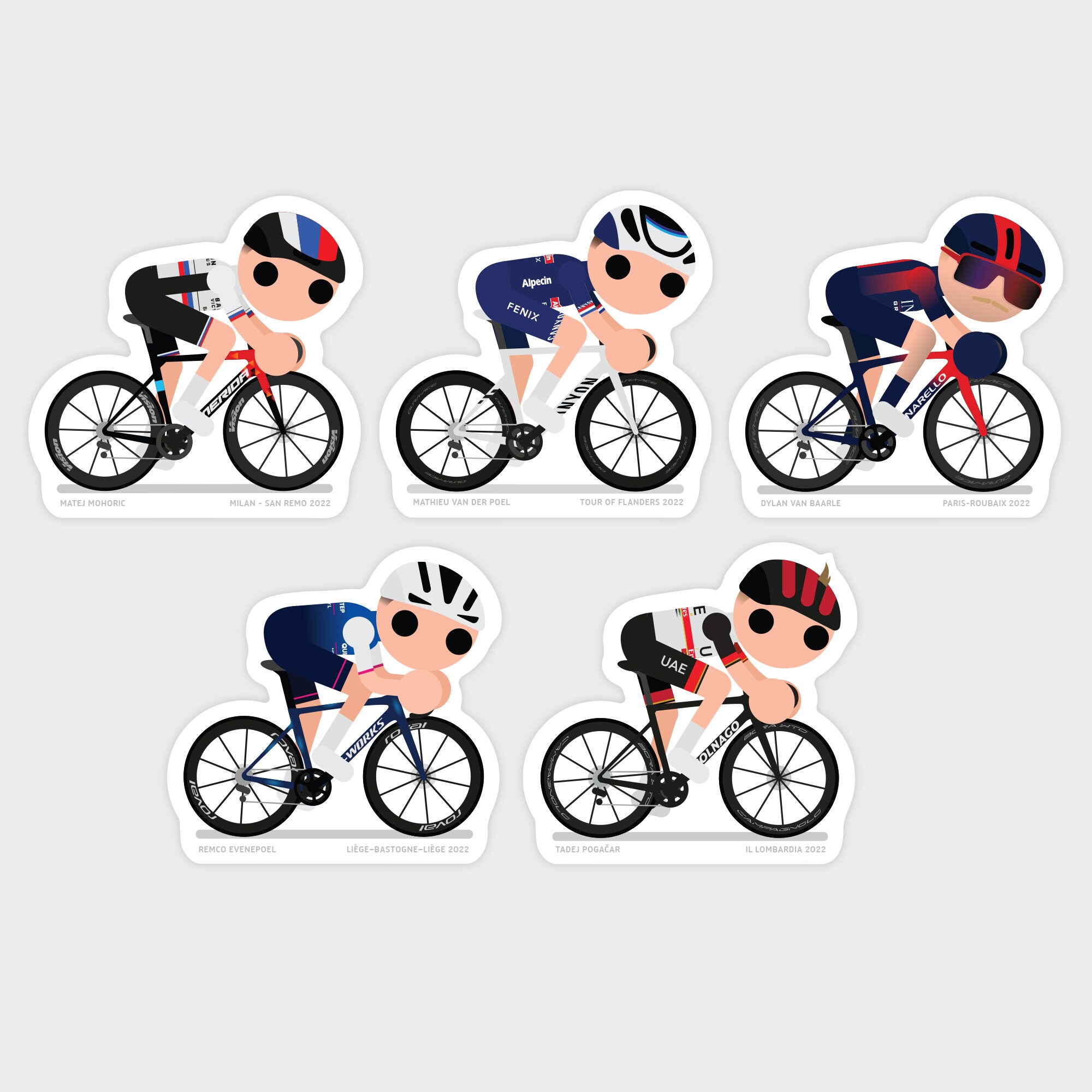 Pro Cycling Sticker Pack - Monument Winners 2022 - Etsy