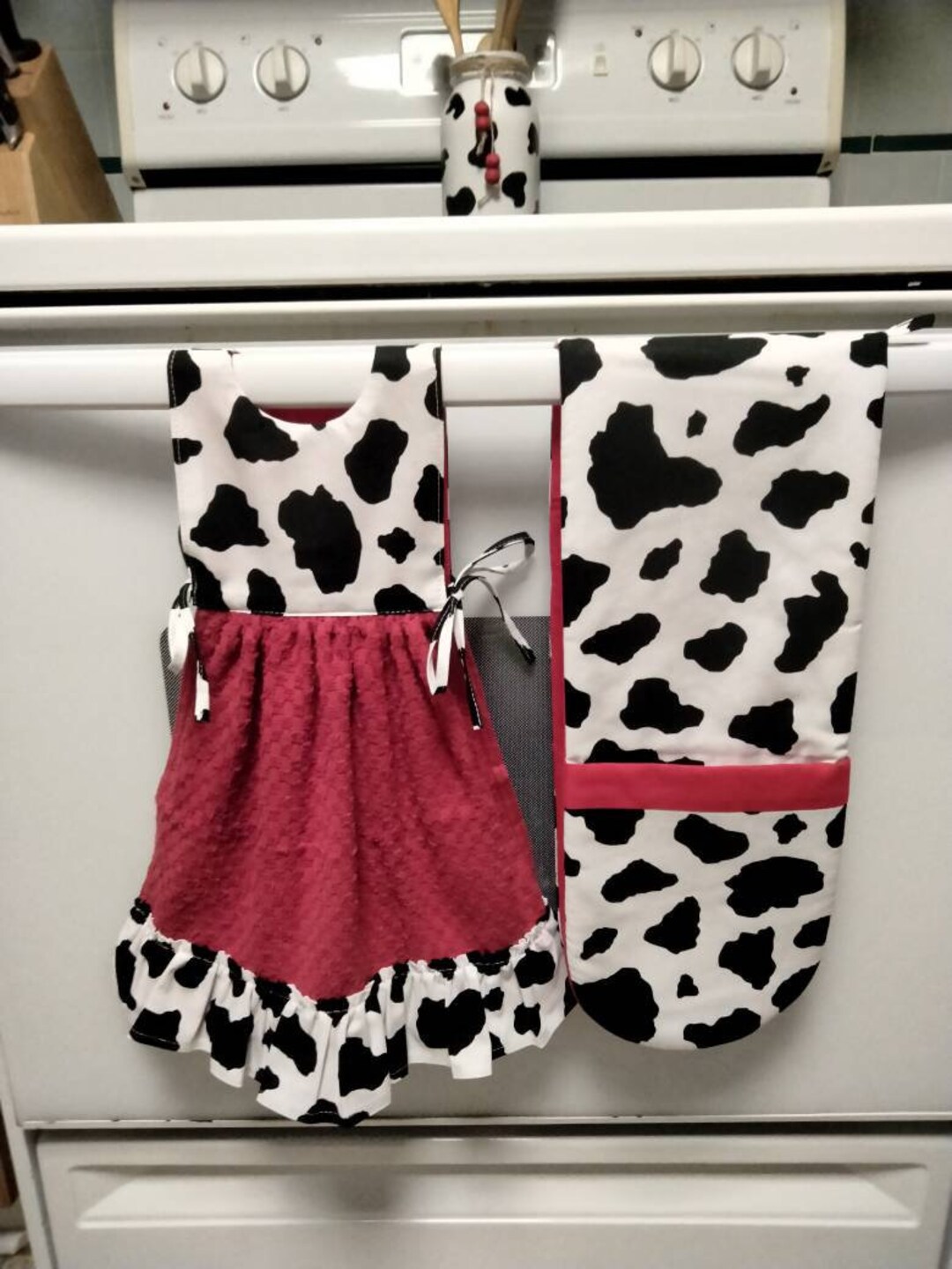 Cow Print Kitchen Towel Set - Etsy
