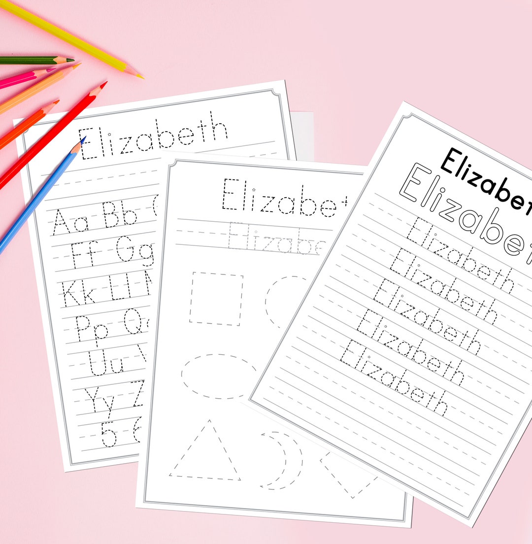 Custom Name Handwriting Practice Sheets for Pre-schoolers ...