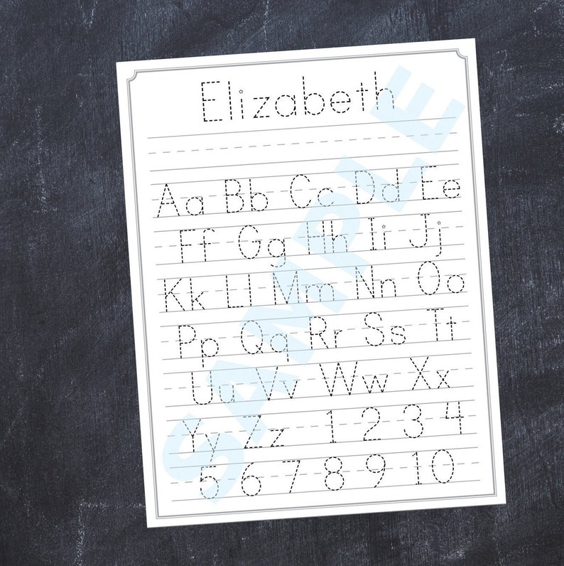 Custom Name Handwriting Practice Sheets For Pre schoolers Etsy Custom Name Handwriting Practice Sheets For Pre schoolers Etsy