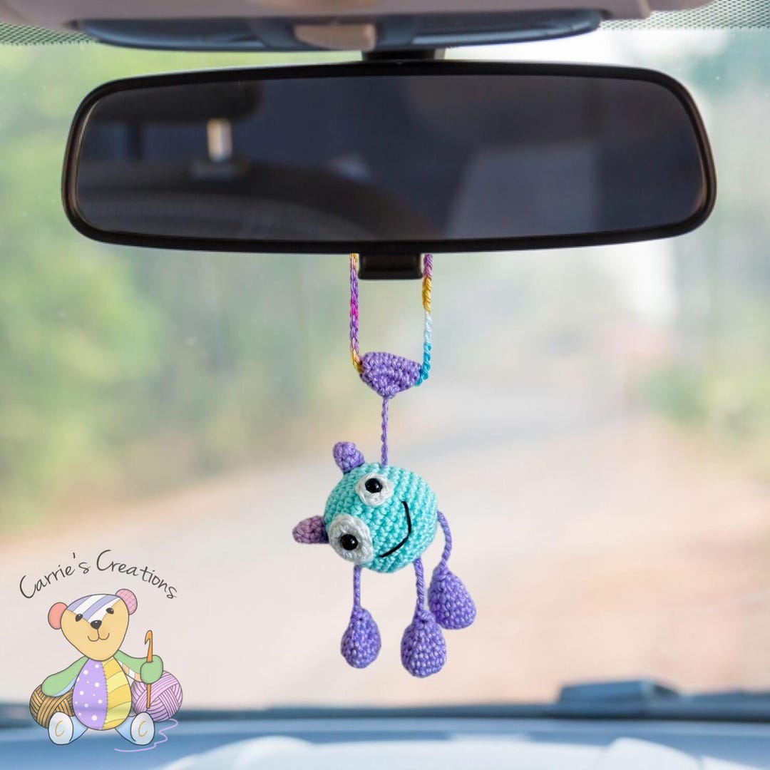 Crochet Car Charm / Crochet Car Hanging / Rear View Mirror / Car Buddy ...
