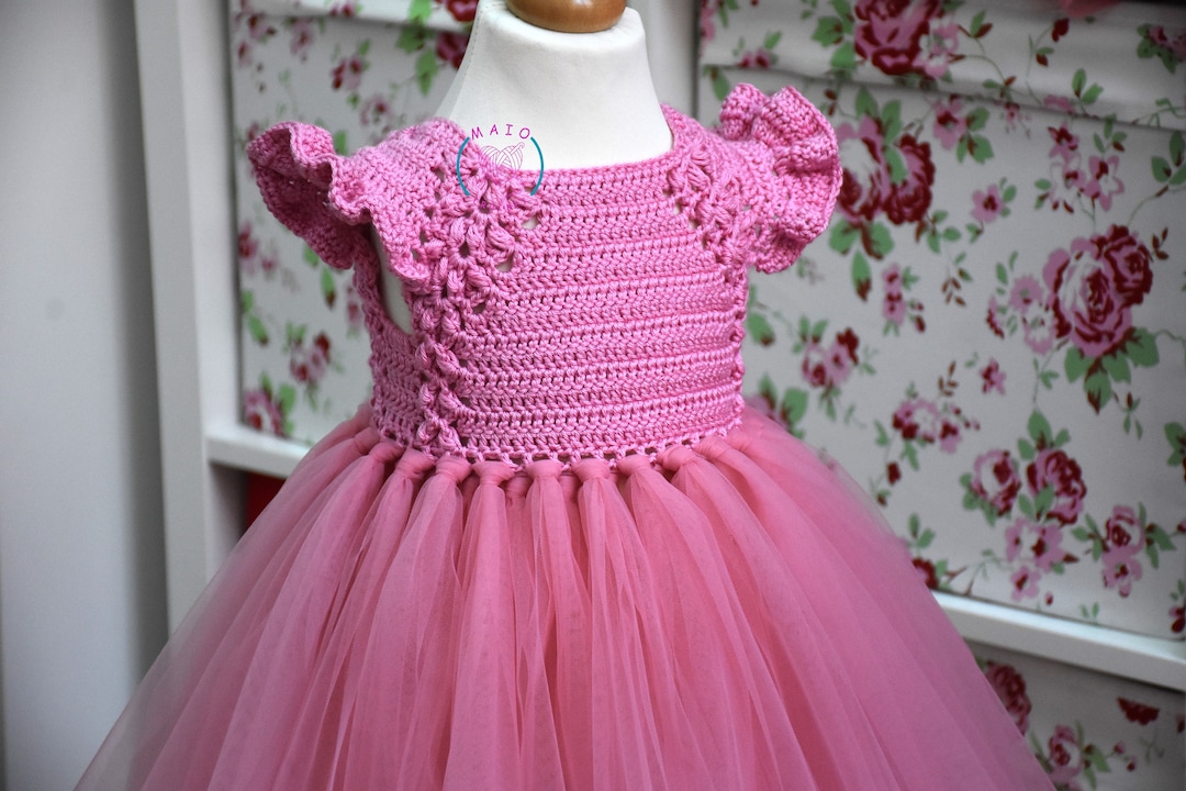 Crochet Tutu Dress Pattern, Flower Girl Dress Pattern, Sizes 1 to 8 ...