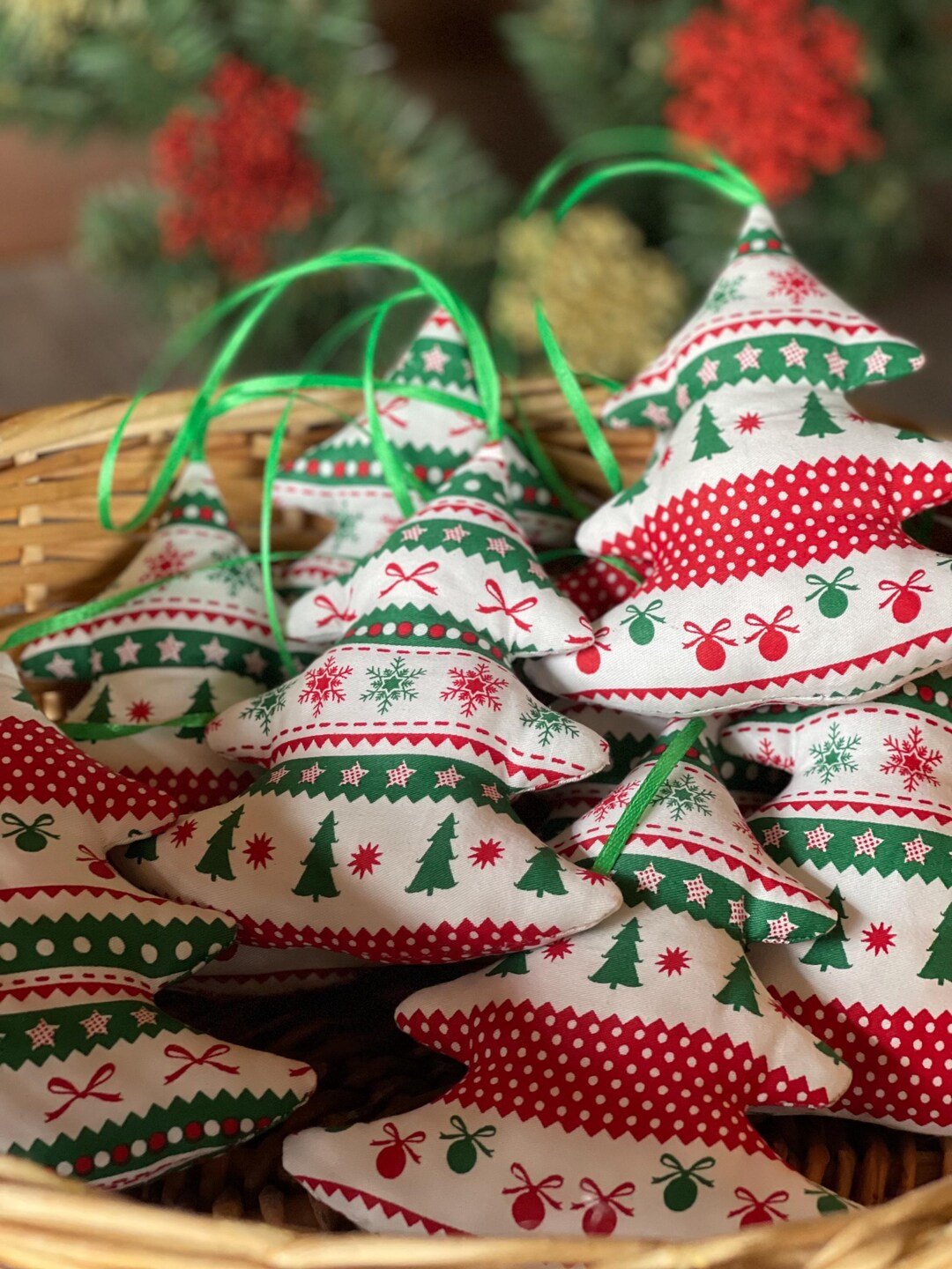 Fabric Christmas Tree Bowl Filler Door Decor Christmas Trees ...