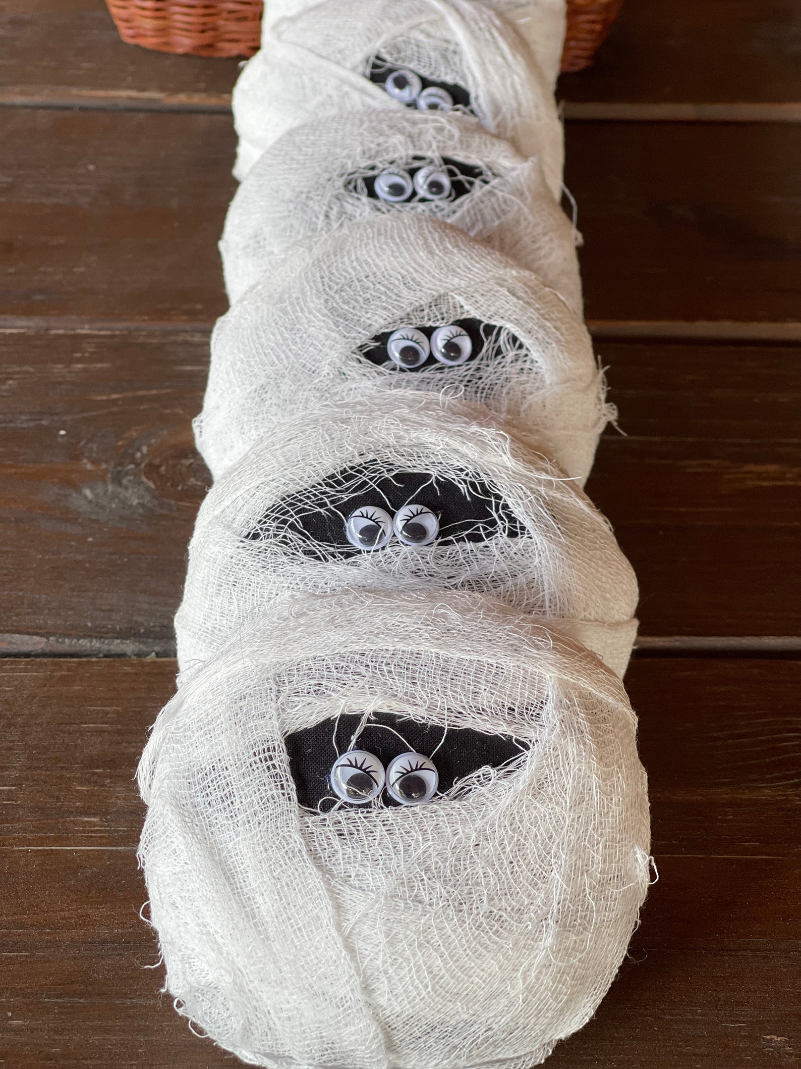 Fabric Mummy Heads Set Of2 Mummies Halloween Fireplace Decor Mummy Head ...