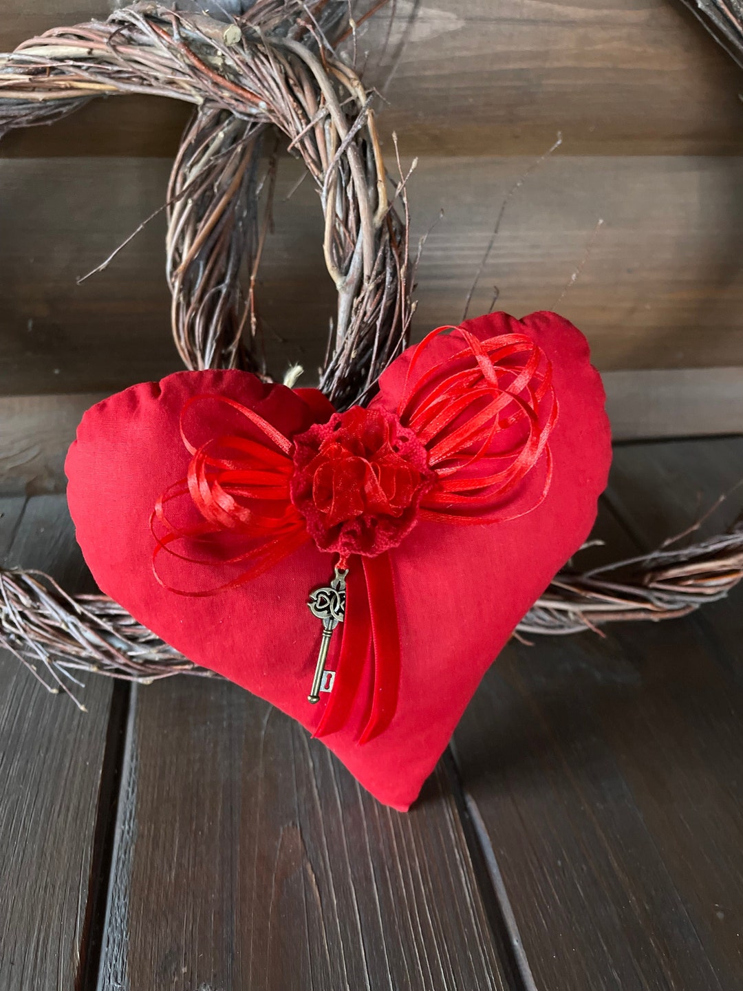 Red Heart Hanging Heart Heart Fillers Valentines Day Gift Fabric Heart ...