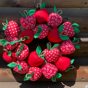 Red Apples Set 3 Apples Apple Decor Fabric Apple Tree Filler Primitive ...