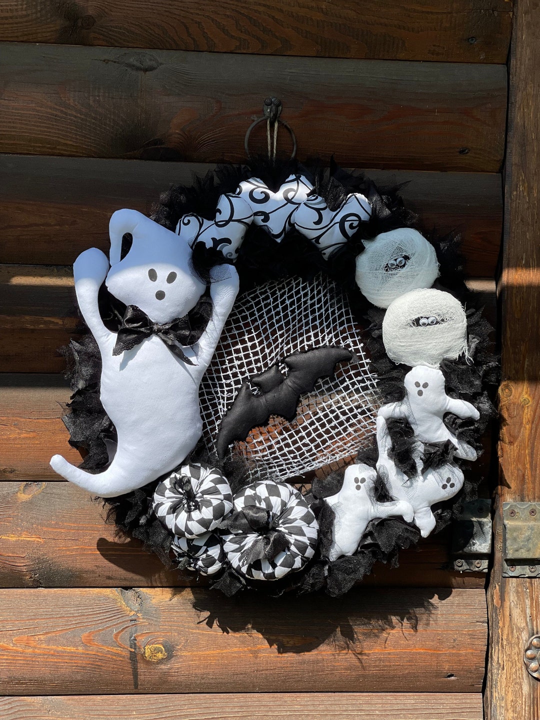 Halloween Ghost Wreath Autumn Wreaths Pumpkin Wreath Mummy Head ...