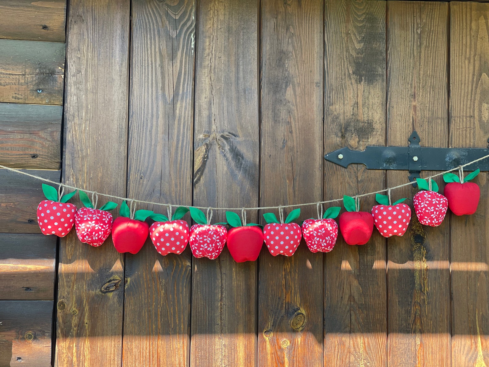 Red Apples Set 3 Apples Apple Decor Fabric Apple Tree Filler Primitive ...