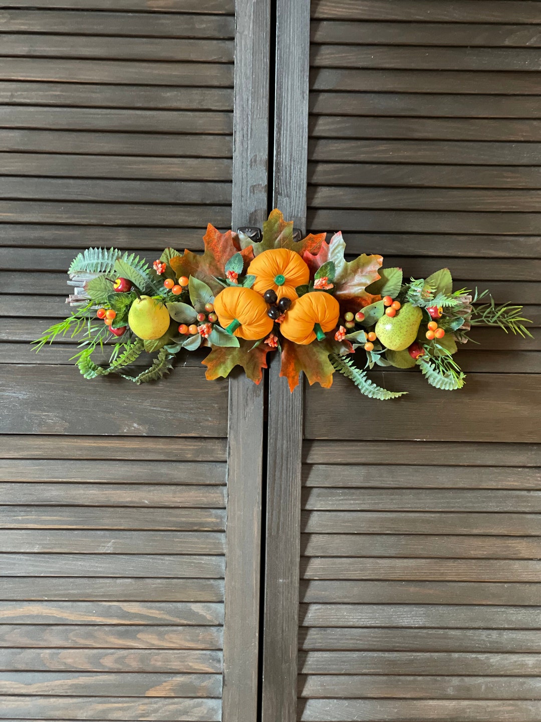 Floral Wall Hanging Floral Door Hanging Autumn Fall Pumpkin Decoration ...