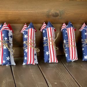 Set of 3 Fabric Firecracker Firecracker Bowl Fillers Farmhouse Decor ...