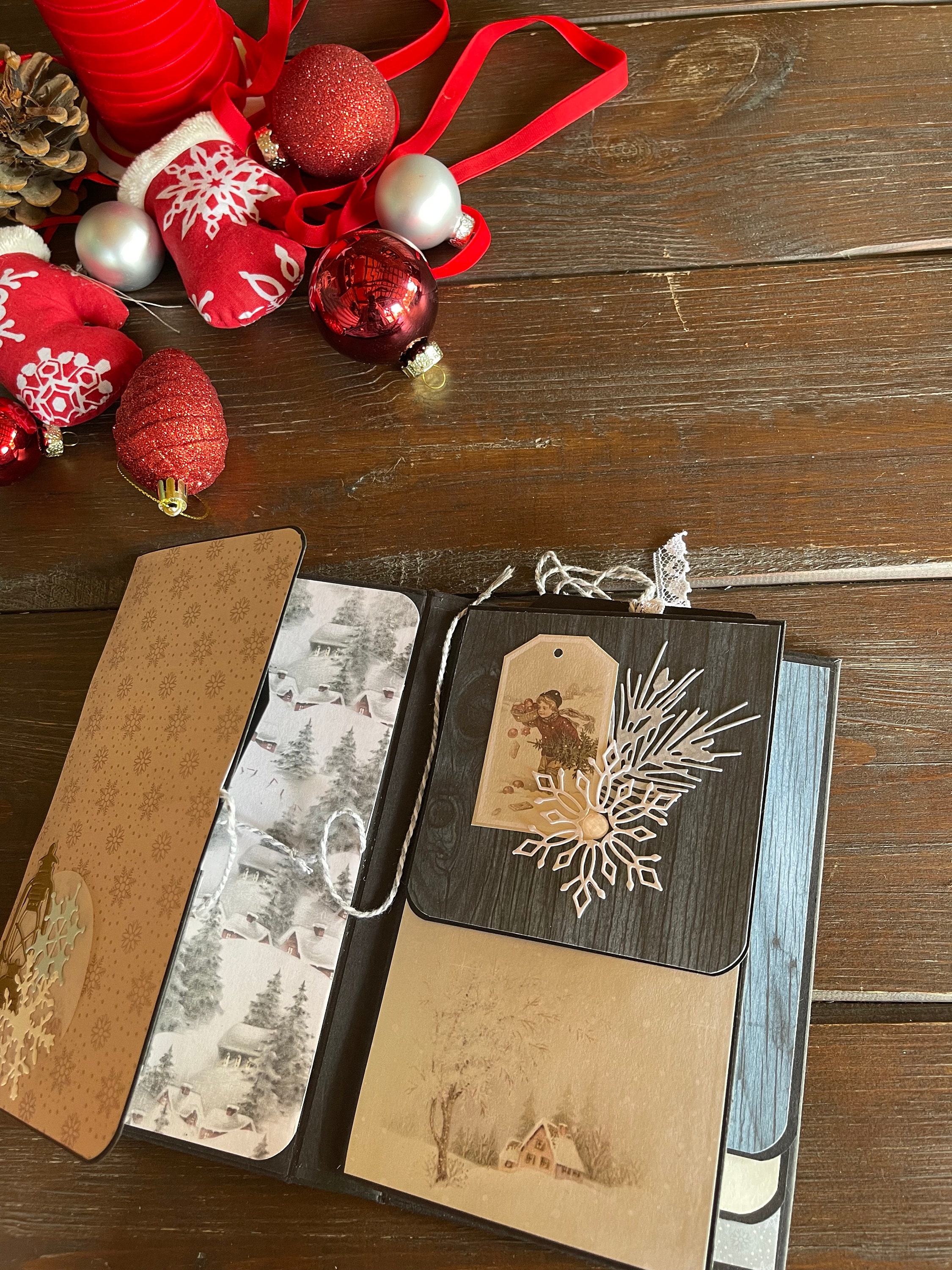 Christmas Mini Album Scrapbook Photo Album Winter Holidays - Etsy