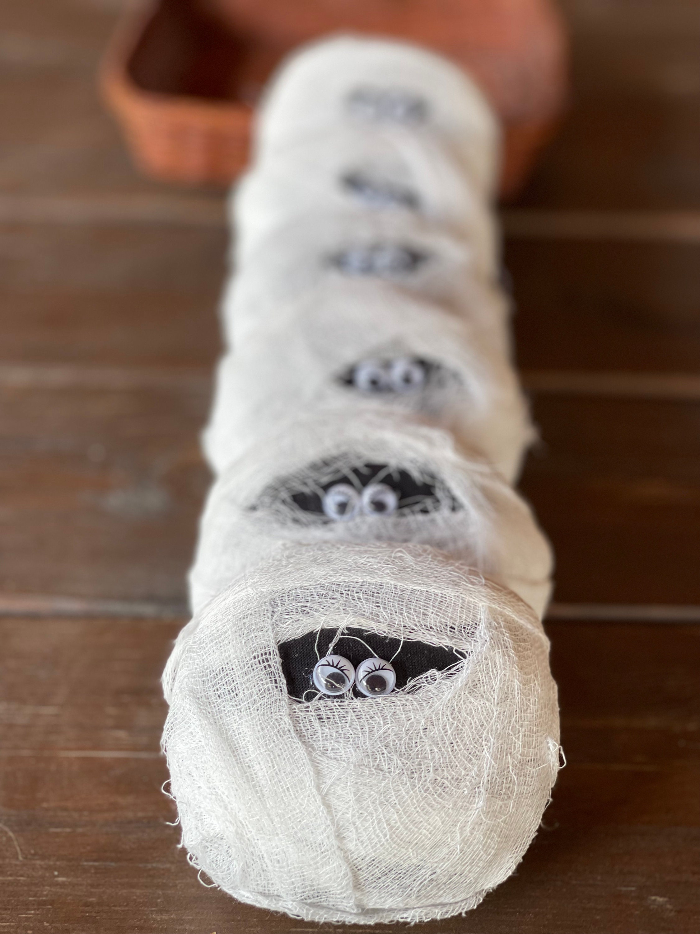 Fabric Mummy Heads Set Of2 Mummies Halloween Fireplace Decor Mummy Head ...