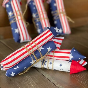 Set of 3 Fabric Firecracker Firecracker Bowl Fillers Farmhouse Decor ...