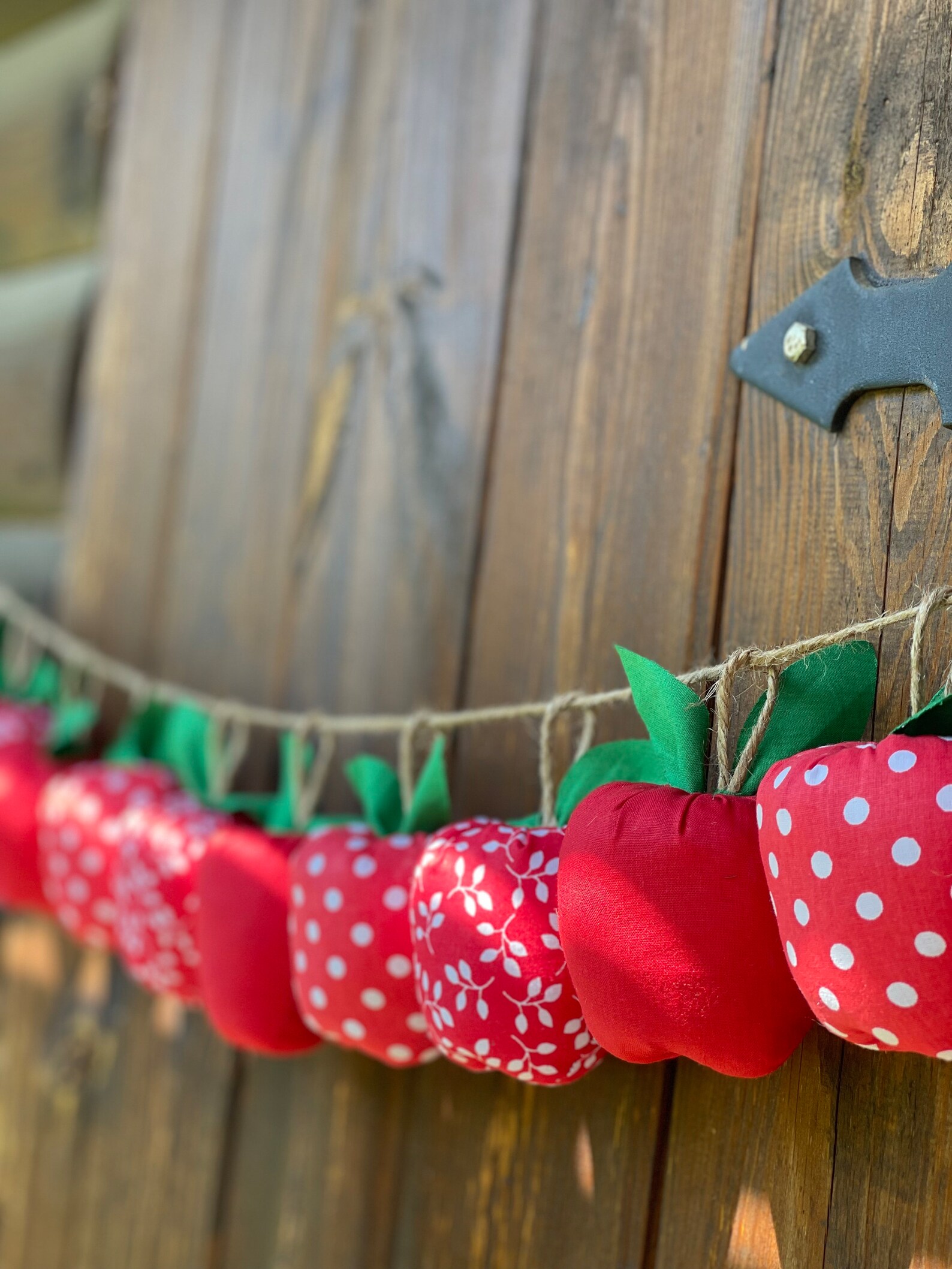 Red Apples Set 3 Apples Apple Decor Fabric Apple Tree Filler Primitive ...