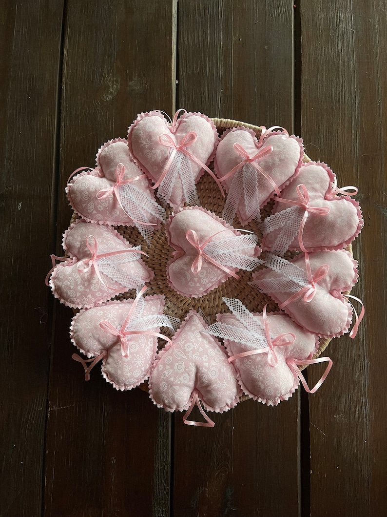 Pink Hearts Valentine's Day Gift Fabric Heart Bowl Fillers - Etsy