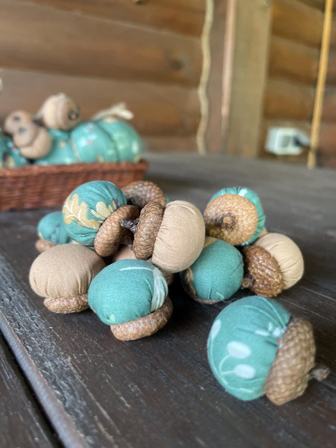 Acorns Set 10 Acorns Fabric Acorns Fall Decor for Halloween Rustic ...