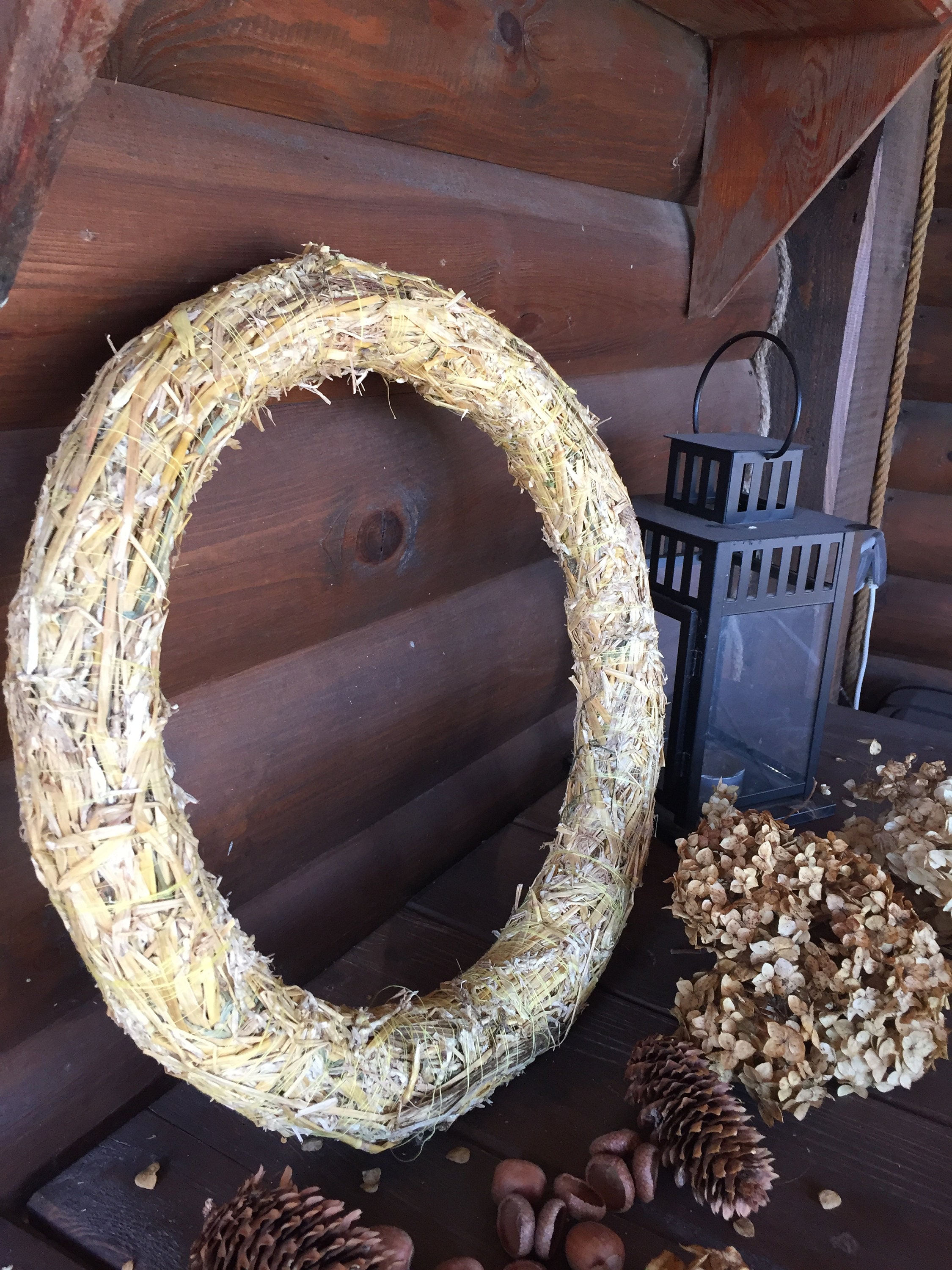 Straw Wreath. A Wreath on the Door. Christmas Wreath, Easter Wreath ...