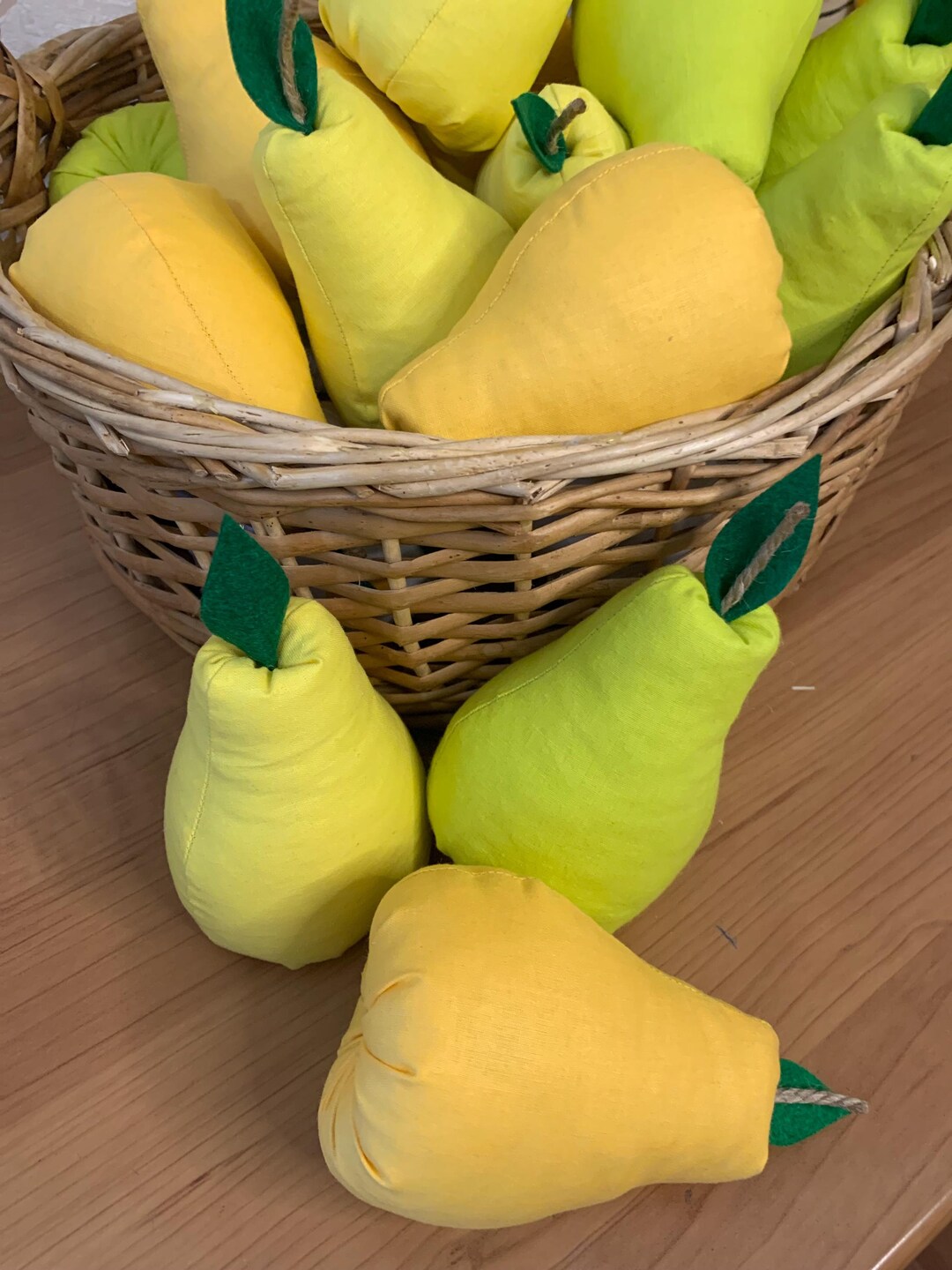 Fabric Yellow Pears Set of 3 Fabric Pears Pears Tiered Tray Pear Filler ...