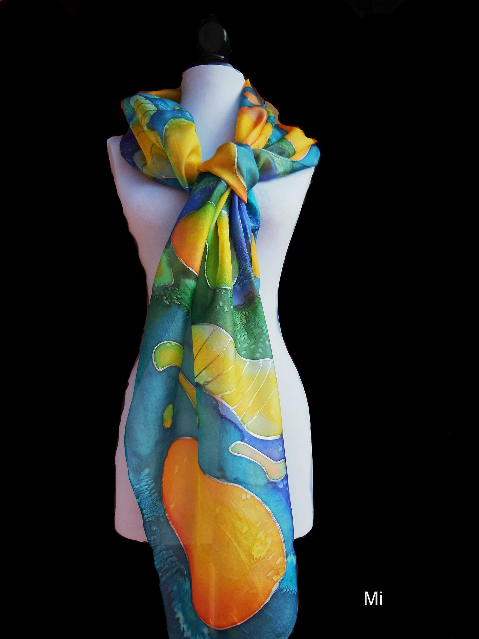 Silk, Silk Scarf, Silk Scarves, Handmade, Hand-painted, Gift for Woman ...