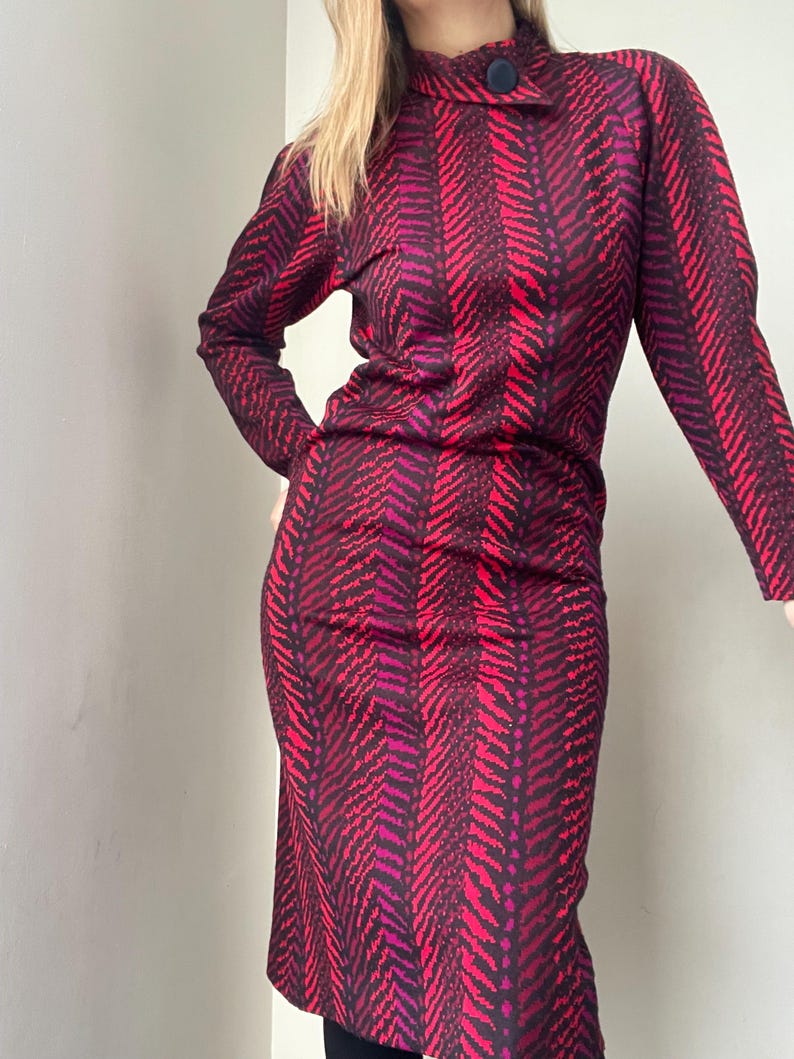 Vintage Ladies Pride 1960s Geo Print Wiggle Dress - Etsy