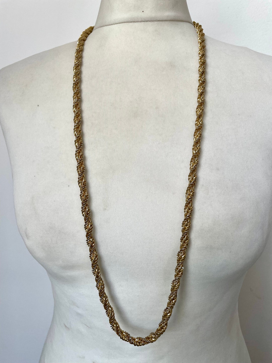 Vintage Gaudy Gold Long Chain / Costume Jewellery / Rope - Etsy