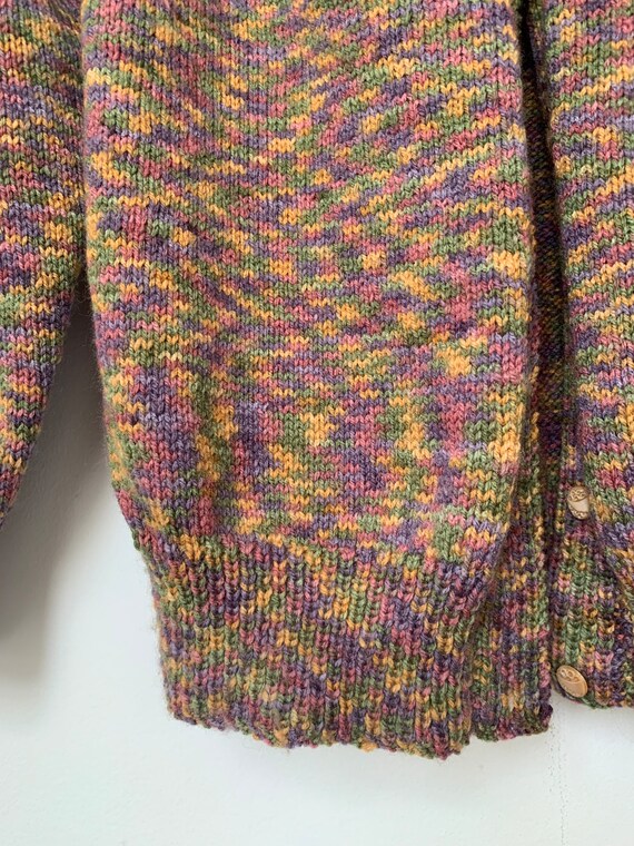 Vintage marl hand knit cardigan/ button front / wooll… - Gem
