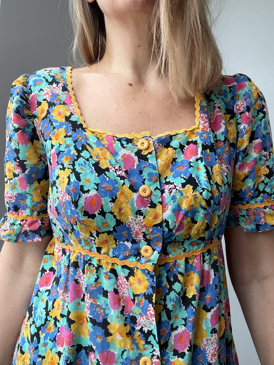 Vintage Spring Summer Maxi Dress / Floral / UK10/12 - Etsy