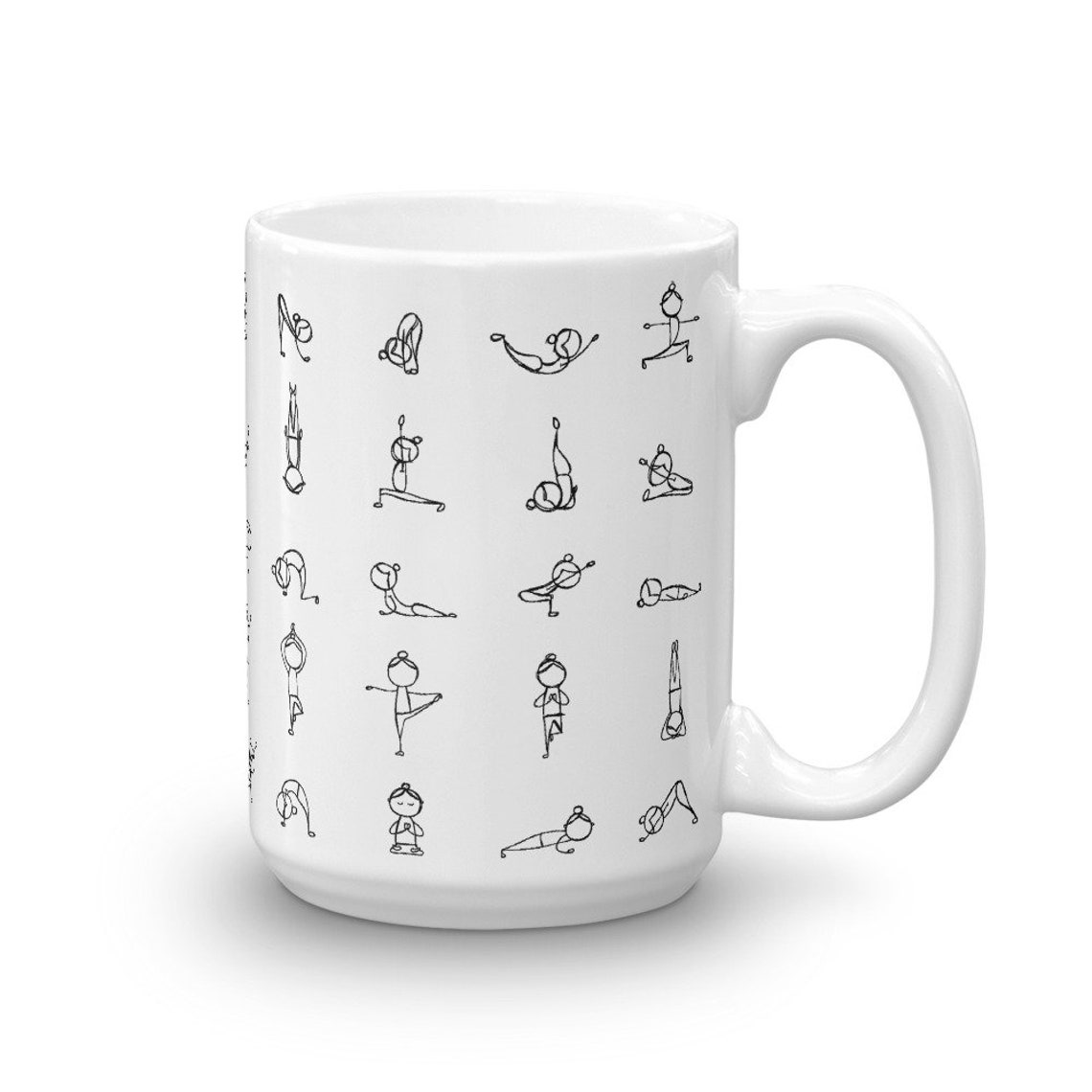 Yoga Pose Coffee Mug, Yoga Poses Mug, Yoga Gifts, Yoga Instructor Gift ...