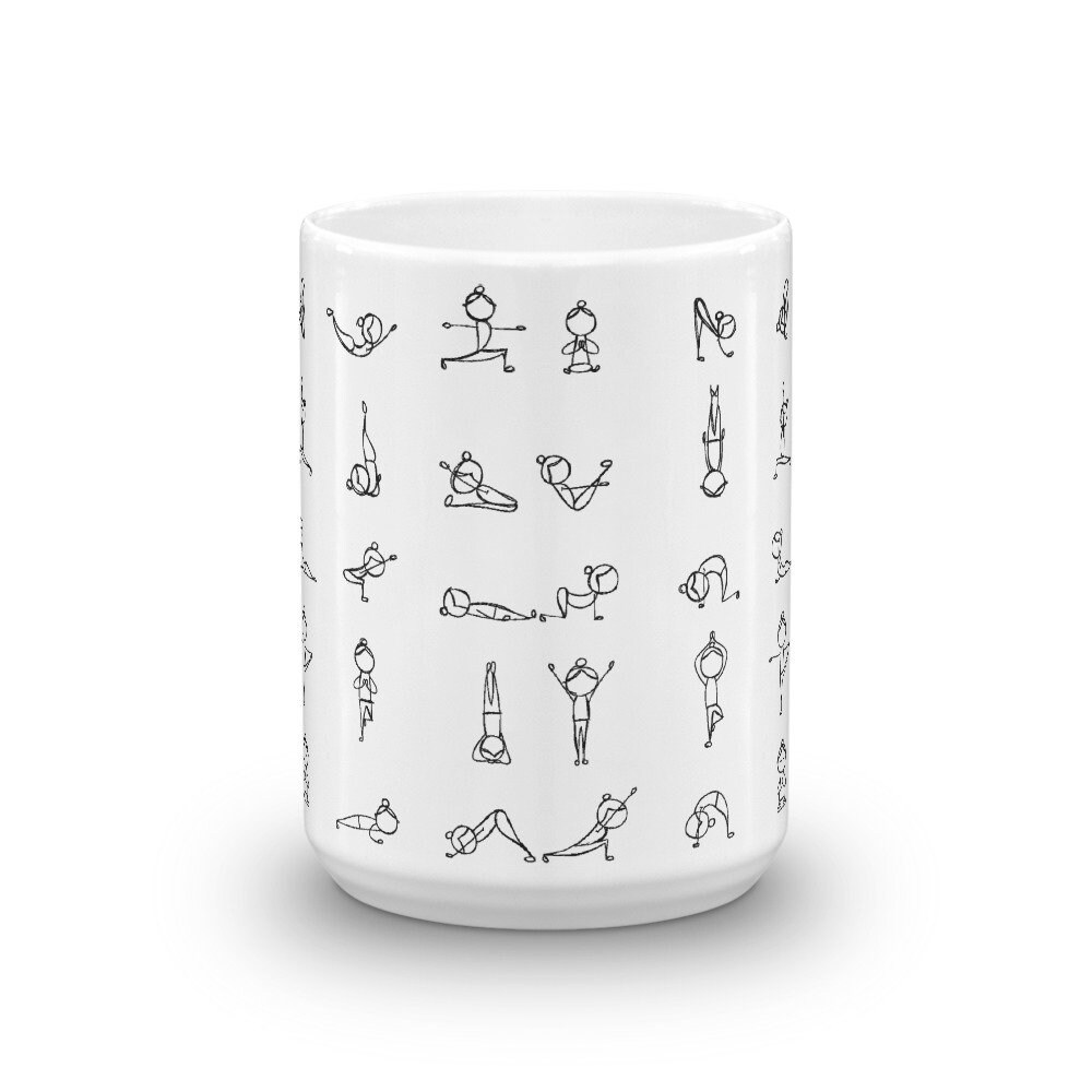 Yoga Pose Coffee Mug, Yoga Poses Mug, Yoga Gifts, Yoga Instructor Gift ...